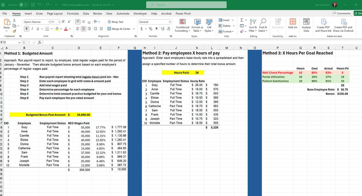 Non-Provider Bonus Calculation Worksheet
